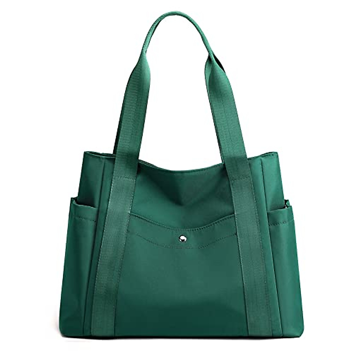 JIANLINST Women Tote Shoulder Handbag Water resistant Nylon Hobo Purse Multi Pocket Top Handle Shopper Shoulder Bag Green-1