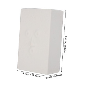 BESPORTBLE Kitchen Utensil Holder Human Face Shape Ceramic Kitchen Utensil Storage Organizer Caddy Kitchen Tool Holder for Forks Spoons Tableware