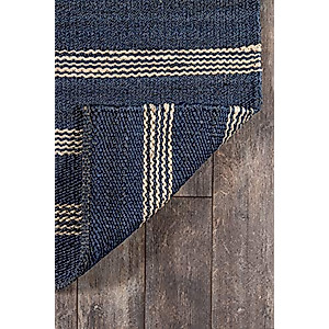 Novogratz by Momeni Montauk 100% Jute Hand Woven Indoor Area Rug, 2'3" X 10', Navy