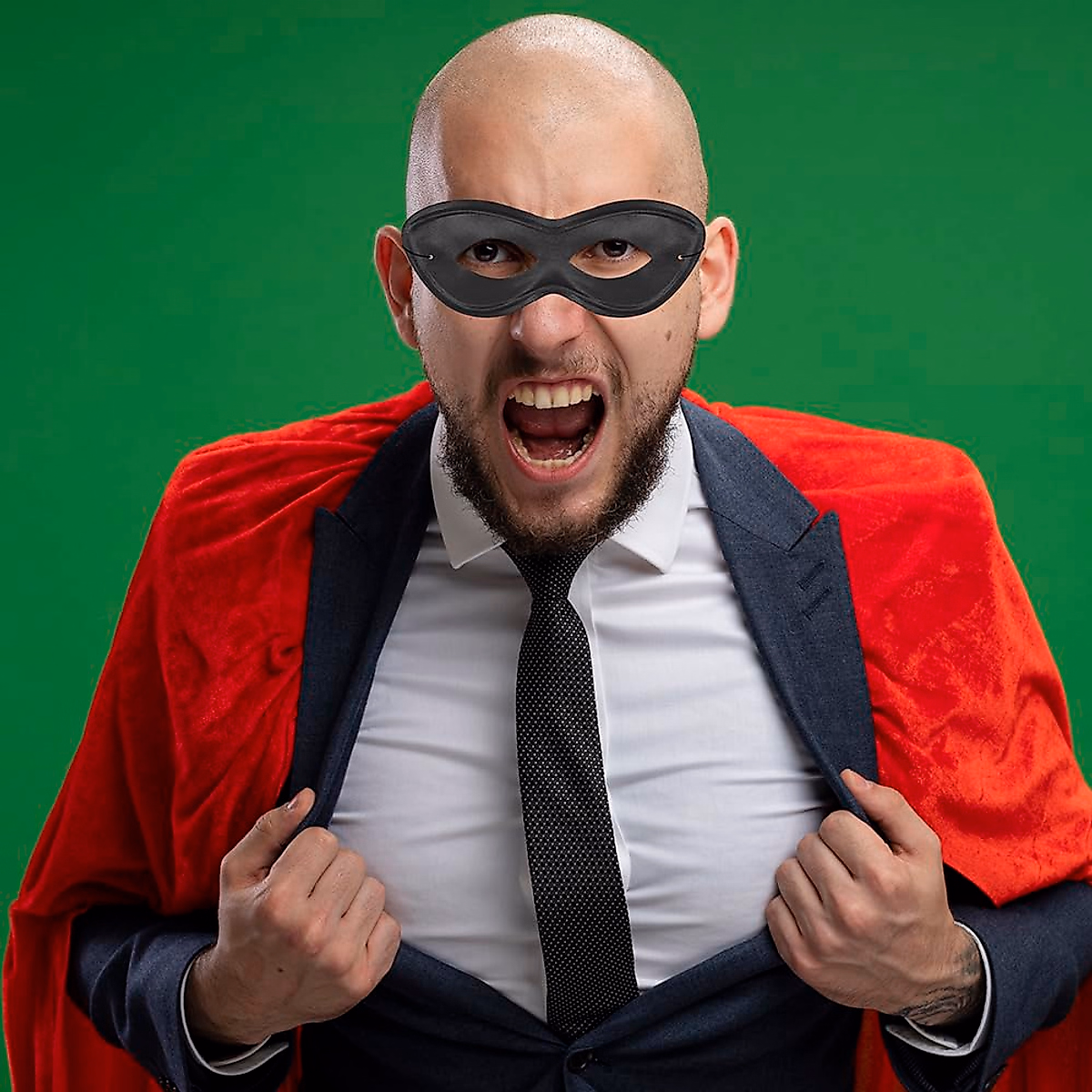 amscan Game Ready Team Spirit Party Super Hero Mask Accessory, Black, One Size, 2 7/8inch x 8 1/4inch