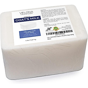 velona 5 LB - GOATS MILK Soap Base SLS/SLES free | Melt and Pour | Natural Bars For The Best Result for Soap-making