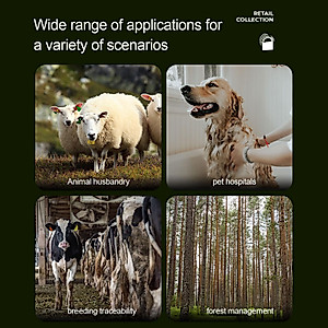 Pet Microchip Reader, Data Storage Portable Pet Chip Scanner Rechargeable Animal ID Tag Scanner with Stable Display 134.2K Dual Frequency Chip for Animal Pets Pigs Dogs Cats