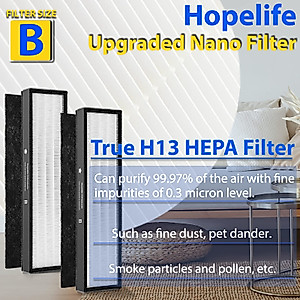 HEPA Air Filter Flt4825 B,Compatible with Germ Guardian True Hepa Filter Air Purifier Filter,Compatible with Germ Guardian Filter B Models AC4900CA, AC4825, AC4850PT, AC4820