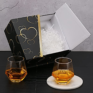 Mascoto Mr and Mrs Whiskey Glass Gift Set, Best Gift for wedding, Engagement, Anniversary, Couples, His and Hers, Bride and Groom, Valentines and Christmas Gifts - Set of 2, 10 oz