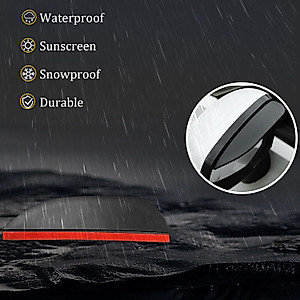 Pincuttee 2PC Side Mirror Visor Rain Guards,Car Rear View Mirror Rain Cover,Silicone Rain Shield,Mirror Cover Rubber Visor Guard(Solid-Black,2Pack)