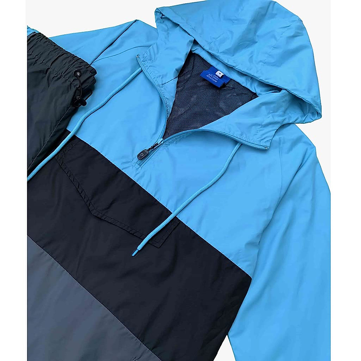 Royal Threads Canada Men’s 2-Piece Quarter Zip Pullover Windbreaker Tracksuit Jogger Sports Mesh lined Outfit