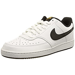 NIKE Men's Sneaker, White Black Metallic Gold, 10.5