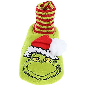 The Grinch Socktop Slipper for Toddlers, Holiday Slipper Sock with 3D Santa Hat, Green, Toddler Size 9/10