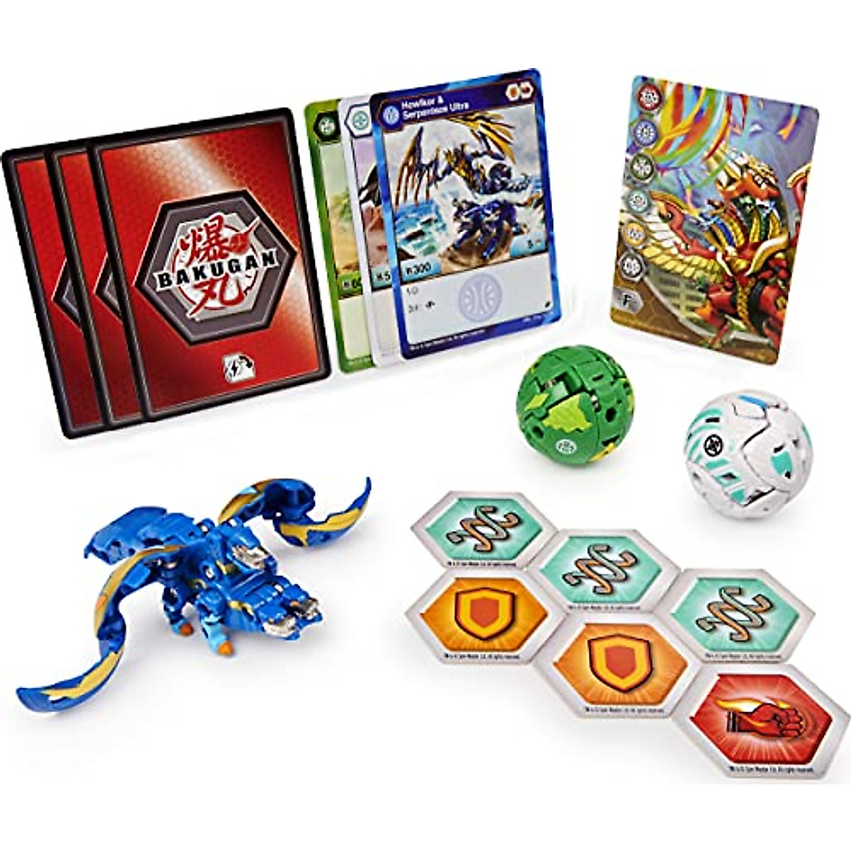 Bakugan Starter Pack 3-Pack, Fused Howlkor x Serpenteze Ultra, Armored Alliance Collectible Action Figures