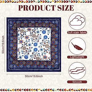 WILLBOND 50 Pieces Mixed Set Satin Scarf Hair Scarf Womens Neck Head Scarf Scarves Bundle Set for Women Girls Hair Scarf Bundle, 20 x 20 Inches