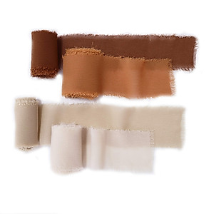 Lookein Handmade 1.5" Chiffon Silk-Like Ribbon Swatch Chart Vintage Frayed Edges Ribbon for Wedding Invitations Bouquets Gift Wrapping Decorations, Boho Terracotta