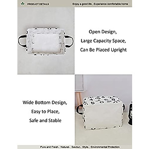 ONOEV 2 Pack Rectangular Fabric storage box,decorative basket and finishing basket with handle are used for the storage of clothes,books and sundries(2 Pack Black number)