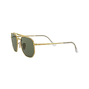 Ray-Ban RB3648 The Marshal Square Sunglasses, Gold/G-15 Green, 51 mm + 1