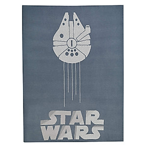 Lambs & Ivy Star Wars Signature Millennium Falcon Blue/Gray Knit Baby Blanket