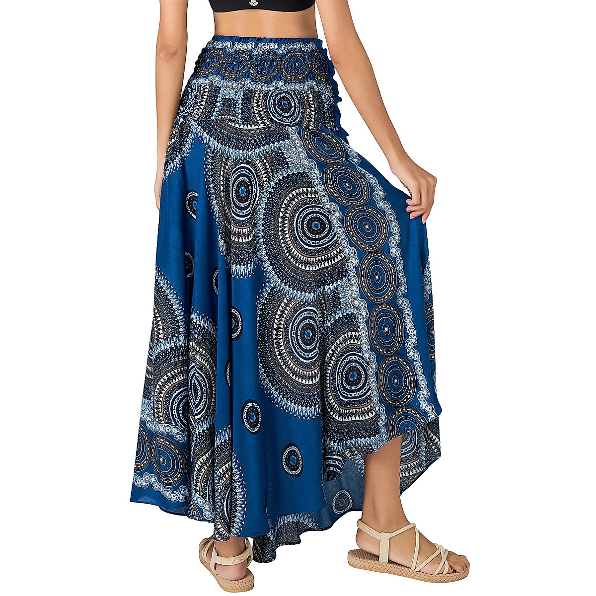 Joob Joob Long Boho Skirts for Women - Bohemian Hippie Maxi Summer Skirt Blue