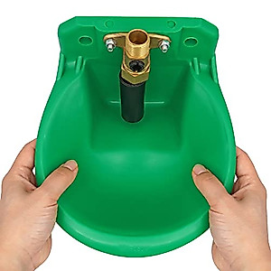 MINYULUA 2pcs Automatic Waterer Bowl Sheep Goats Drinking Bowl Farm Feeding Water Bowl Dispenser Plastic Drinking Trough Livestock Supply for Piglet Cattle Dog, Green