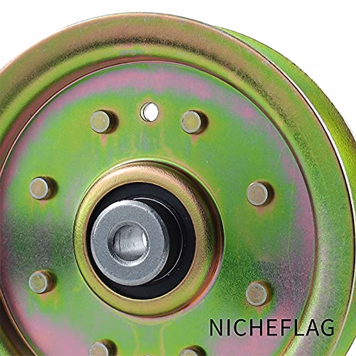 NICHEFLAG 753-08171 Idler Pulley kit is Compatible with Troy Bilt Pulley 753-08171 Cub Cadet, Cub Cadet 756-04129b Idler Pulley, 756-04129C, 956-04129, 956-04129B, Oregon 78-065
