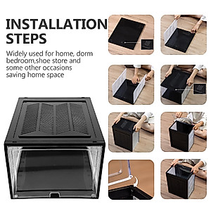 Alipis 2pcs Boxes Foldable Shoe Box Shoe Storage Case Shoe Storage Boxes Shoe Rack for Closet Shoes Boxes Shoe Rack Organizer Sneaker Storage Organizer for Cabinets Shoe Boxes for Home