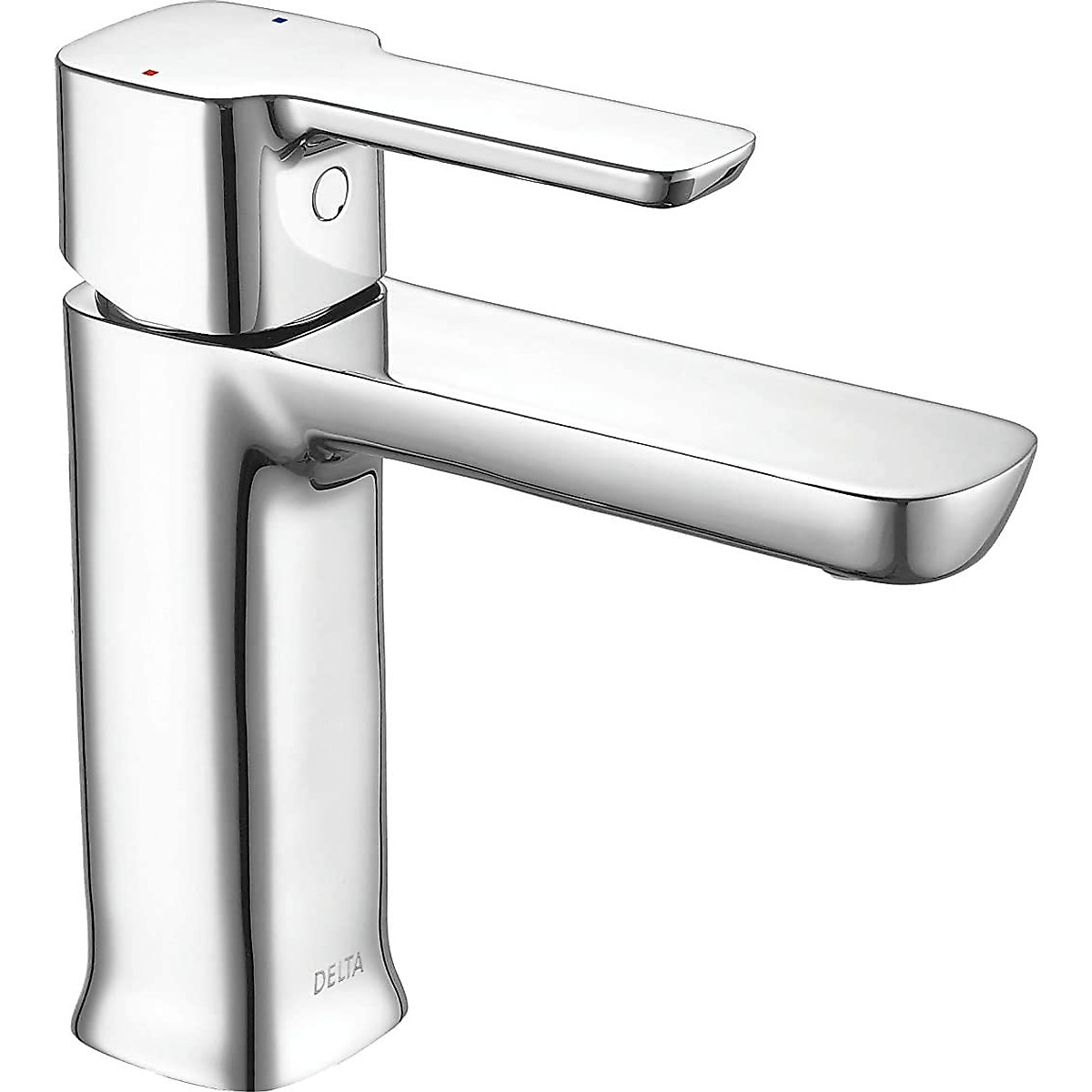 Delta Faucet Modern Single Hole Bathroom Faucet, Single Handle Bathroom Faucet Chrome, Bathroom Sink Faucet, 1 Hole Bathroom Faucet, Drain Assembly, 1.2 GPM, Chrome 581LF-PP