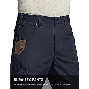 CQR Men's Ripstop Work Pants, Water Resistant Tactical Pants, Outdoor Utility Operator EDC Straight/Cargo Pants, Work Cargo Police Navy, 34W x 32L