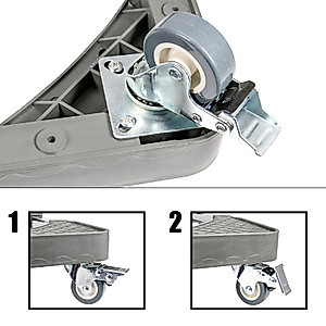 SINJEUN 2 Pack 19.7 to 25.6 inches Adjustable Furniture Dolly, Telescopic Mobile Roller with 4 Locking Wheels, Adjustable Moving Dolly for Washing Machine, Dryer, Refrigerator, 500 Lbs Capacity