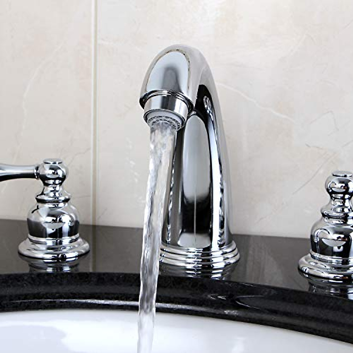 Kingston Brass KB981AL Victorian Widespread Lavatory Faucet with Pop-Up, 5-1/4-Inch, Polished Chrome