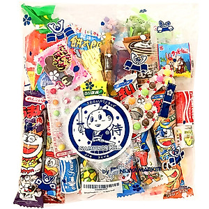 Samurai Kid Dagashi Set, Japanese Snack Assortment 36pc with Samurai Kid sticker