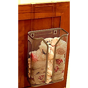 DecoBros Over The Cabinet Door Bag Holder, Silver