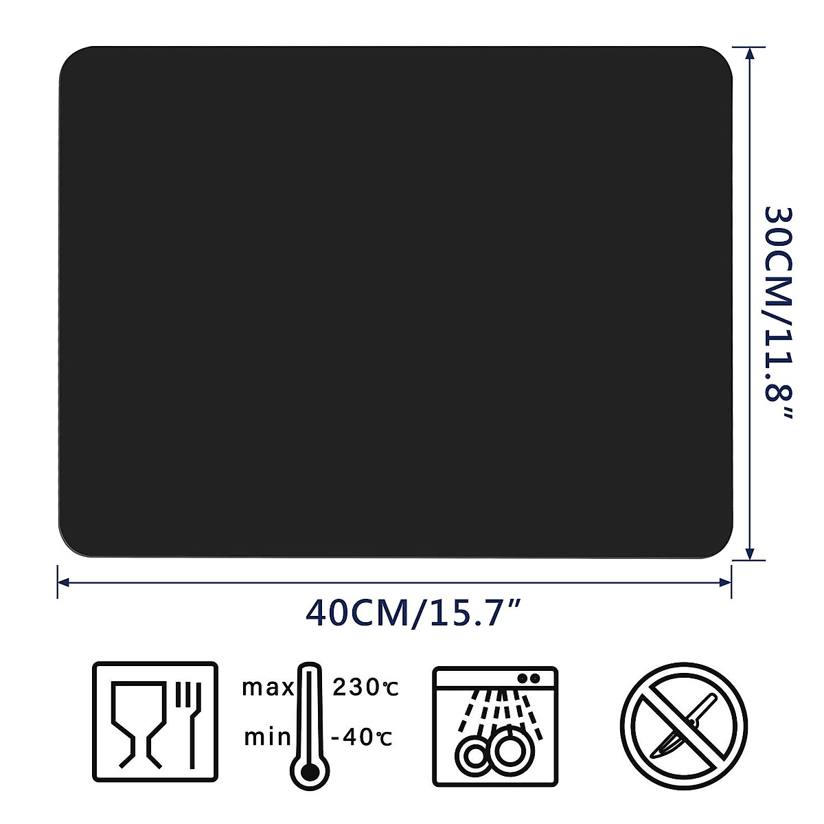 Gartful 2 Pack Silicone Crafting Mats, 15.7" x 11.8" Silicone Mat for Crafts, Large Heat Resistant Sheet for Jewelry Casting, Epoxy Resin, Painting, Counter Table Protector, Placemat, Nonstick, Black