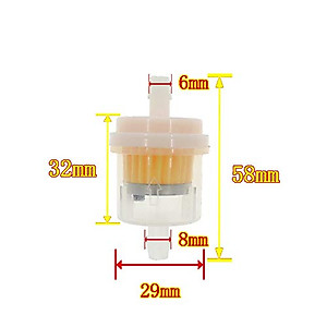 LIYYDS 1/4 Inch Fuel Line Oil Gas Filter Hose Compatible with 50cc-90cc 110cc 125cc 140cc 150cc 200cc 250cc 139QMB 157QMJ GY6 Chinese Pit Dirt Bike TaoTao Buyang Coolsport Jonway Sunl Roketa