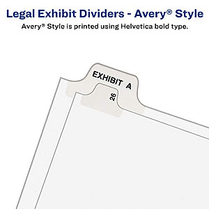 AVERY Individual Legal Exhibit Dividers, AVERY Style, 11, Side Tab, 8.5 x 11 inches, Pack of 25 (11921),White