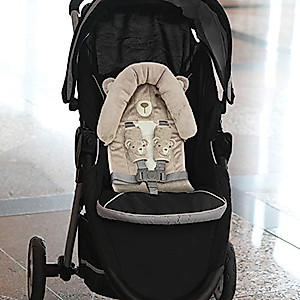 Travel Bug by GoldBug Baby & Toddler 3-Piece Head Support & Strap Covers Set for Car Seats & Strollers - Bear