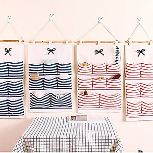 Over The Door Shoe Organizer Hanging Closet Holder Hanger Storage Bag Rack Large Pockets Door Mesh Closet with Washable and Breathable (Blue 10''L x 4''W x 24''H) Clearence