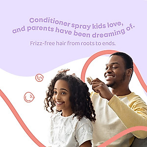 JoySpring Detangle Spray for Kids - Natural Conditioner & Detangler Spray with Argan Oil & Apricot - Curly Hair Detangling Spray (8 oz)