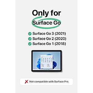 Inateck Surface Go Keyboard, Bluetooth 5.1, 7-Color Backlight, Compatible with Surface Go 4(2023), Surface Go 3(2021), Go 2 (2020), Surface Go 1(2018), KB02009 Black