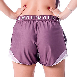 Under Armour Women's Play Up TriCo Shorts 3.0, Ash Plum (554)/White, X-Small