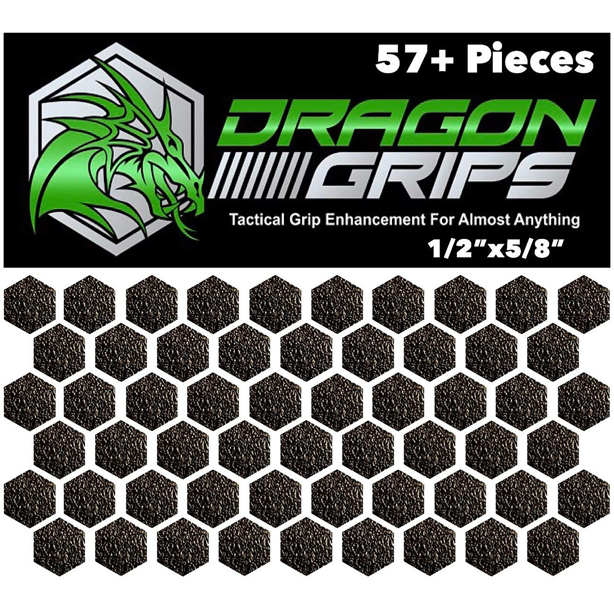 Dragon Grips Xbox One Controller Grips | Rubber Grip Wrap Skins | Xbox One Controller Accessories with Hexagon Decal Sticker Set of 57 Pieces 1/2" for Phone, Mouse, Keyboard Gaming Grip Stickers