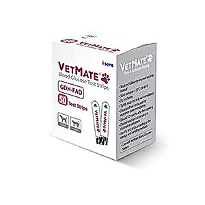 VetMate Dogs & Cats Diabetes Test Strips - 50 Count Strips Compatible with VetMate Diabetes Testing Kit