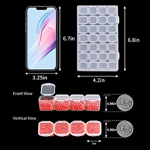 SGHUO 168 Slots 6 Pack 28 Grids Diamond Painting Boxes Plastic Organizer