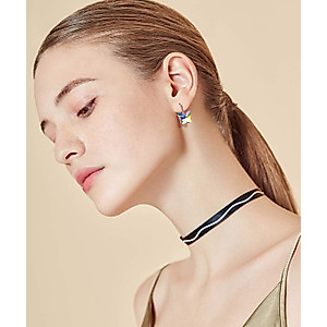 10 Pairs Butterfly Dangle Earrings for Women Fashion- Butterfly Earrings Leverback Earrings for womens Earrings Set -Cube Crystal Earrings Pack for Teens -Dainty Earrings Cute Earrings for Teen Girls