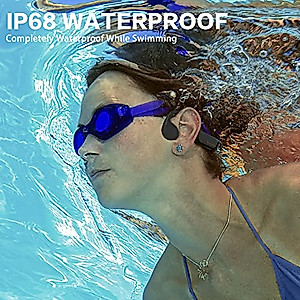 Bone Conduction Headphones, Open Ear Headphones Wireless Bluetooth 5.3, 32G Mp3 Player, Ip68 Waterproof Swimming Headphones, Built-In Mic, True Wireless Headphones For Sports, Running, Cycling, Black