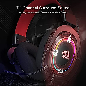 Redragon H510 Zeus-X RGB Wired Gaming Headset - 7.1 Surround Sound - 53MM Audio Drivers in Memory Foam Ear Pads w/Reliable Fabric Cover- Multi Platforms Headphone - USB Powered for PC/PS4/NS