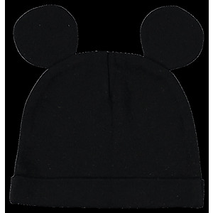 Disney Mickey Mouse Newborn Baby Boys 4 Piece Outfit Set: Bodysuit Pants Bib Hat Red/Black 3-6 Months