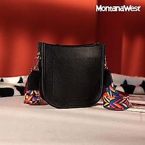 Montana West Small Crossbody Bag for Women Mini Shoulder Purse Classic Satchel Handbags Lightweight Bucket Purse,MWC-077ABK