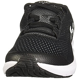 Under Armour womens Charged Pursuit 2 Running Shoe, Black/White, 7.5 US