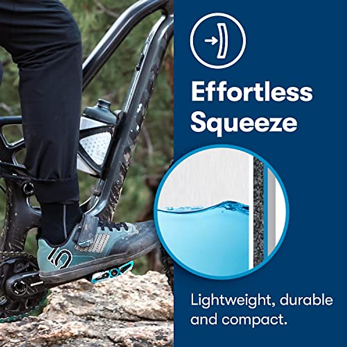 Polar Bottle - Session - 15oz Muck - Navy Blue - Water Bottle – Ideal for Your Mountain Bike Adventure - Fits Most Bike Bottle Cages