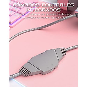 Black Shark Gaming Headset for PC, PS4, PS5, Xbox, Switch, All-in-1 Gaming Headphones with Ultra-Clear Bendable Mic, 50mm Dynamic Drivers, Noise Isolation Ear Cushions, in-line Controls - Pink