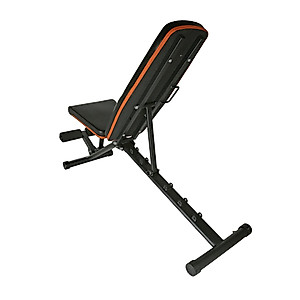 Gymenist Exercise Bench Adjustable Foldable Compact Workout Weight Bench Easy To Carry NO ASSEMBLY NEEDED, Black-Orange (FOLD-110B)
