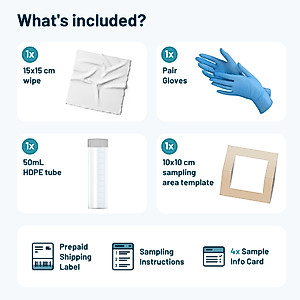 Dust Mites Allergen Test by SimpleLab | Complete Indoor Surface and Air Quality for Home | Laboratory Testing | at Home Allergen Test Kit