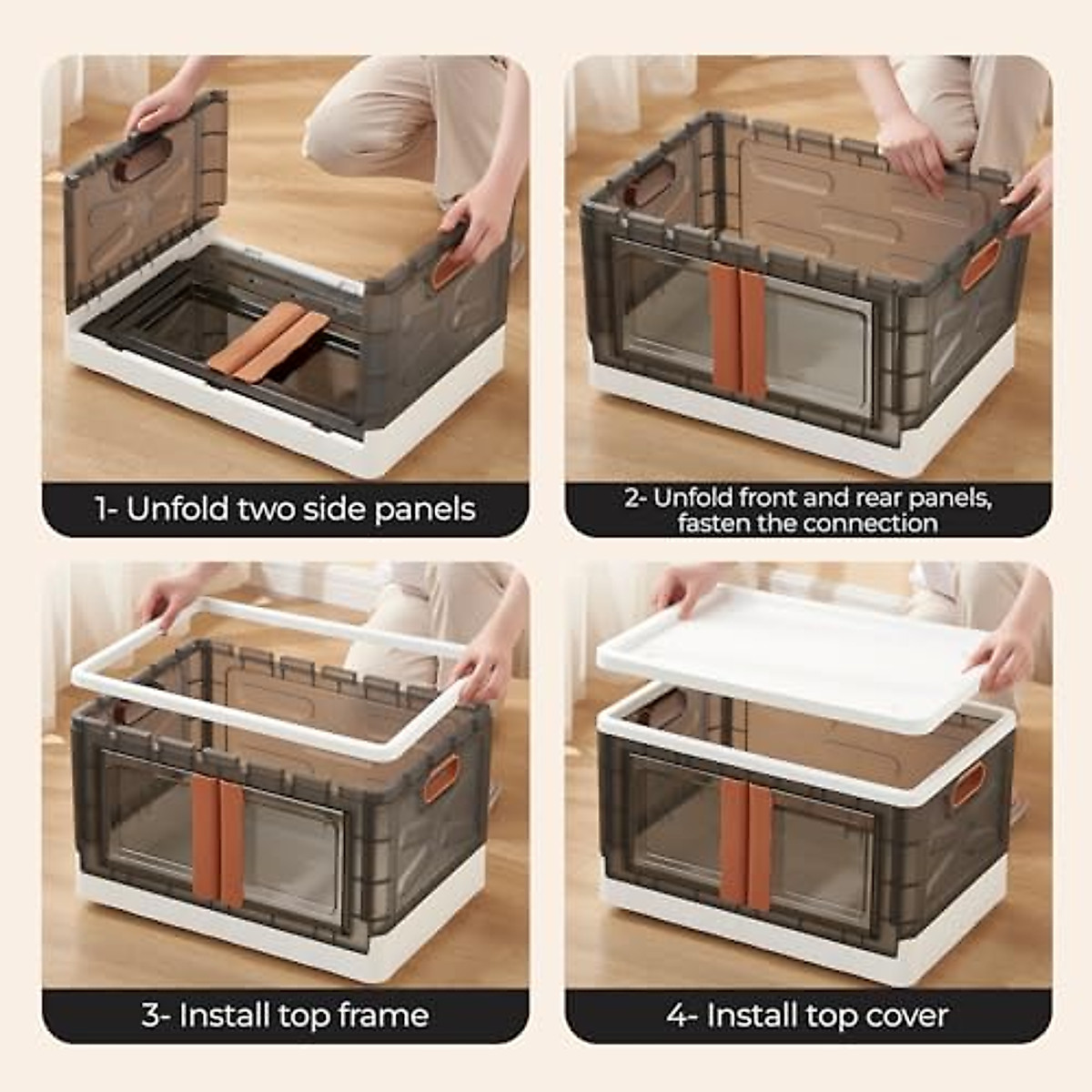 Shoe Storage Box,Plastic Stackable Shoe Organizer for Closet,Space Saving Shoe Storage Boxes,Lockable Sneaker Containers Case Bins with Lids & Wheels,Foldable Shoe Rack for Sneaker Boot (1 Pack)